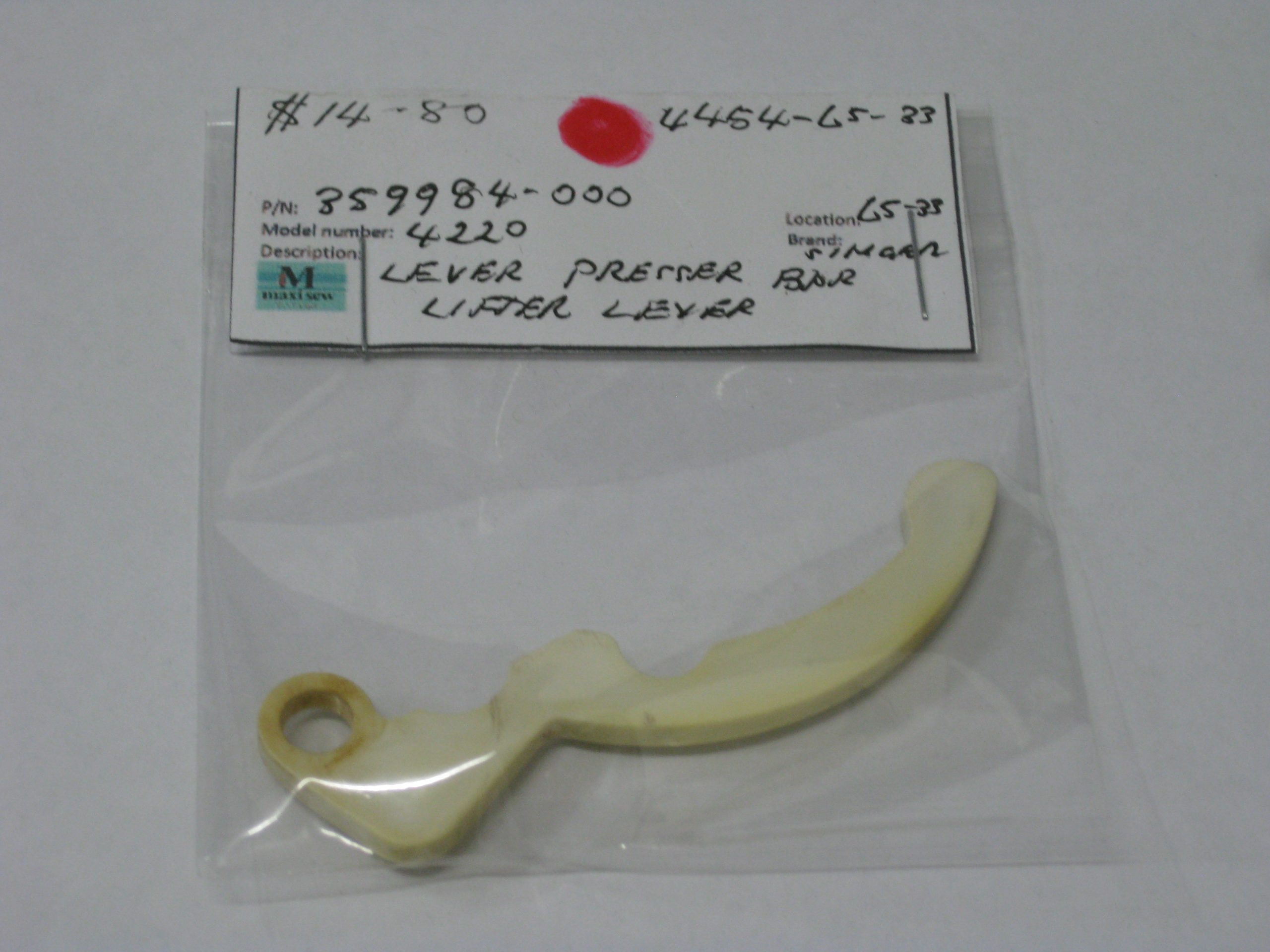 359984-000 presser bar foot lifter. Singer 4220 sewing machine ...