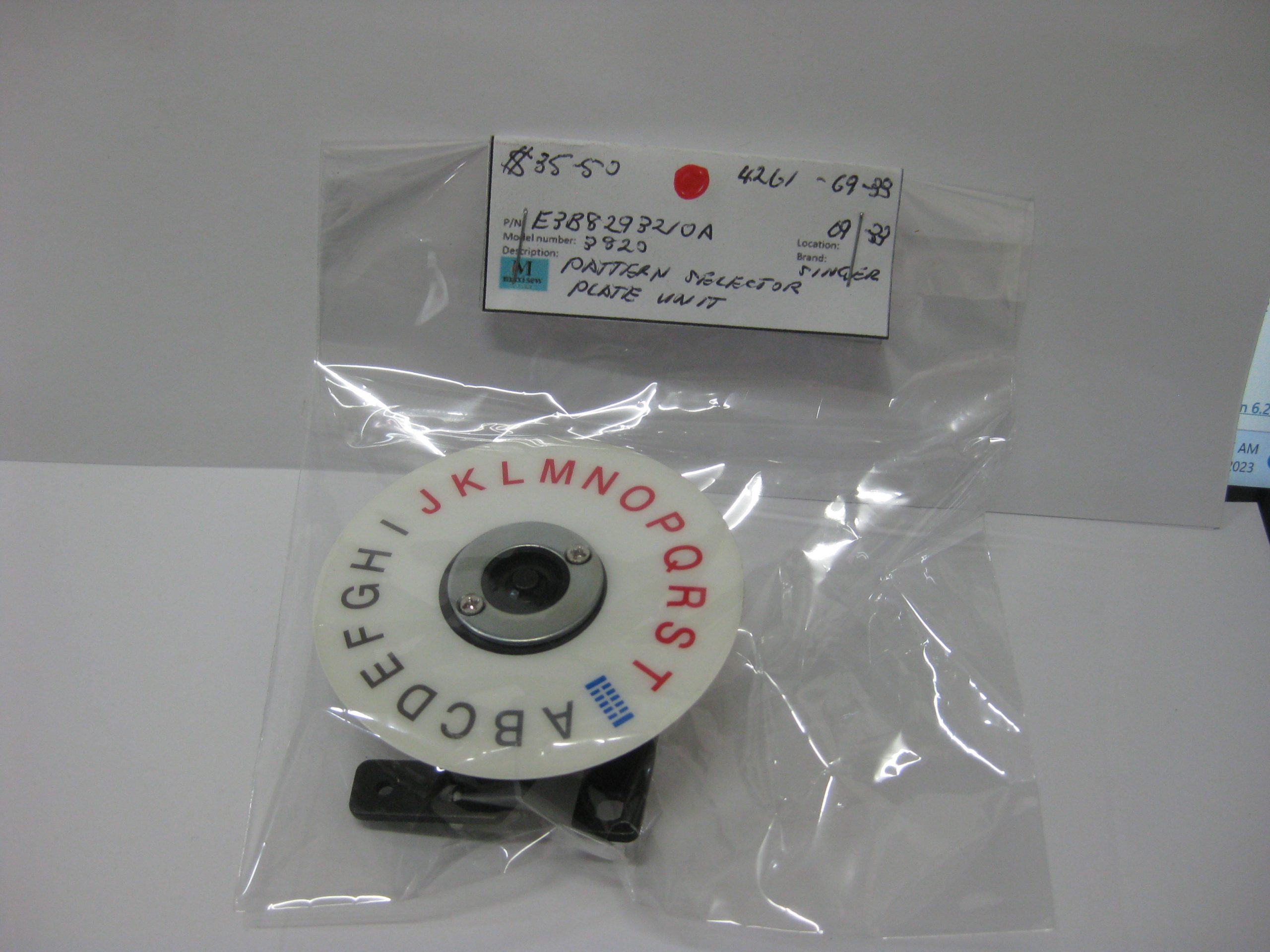 E3B8293210A used pattern selector plate unit. Singer 3820 sewing ...