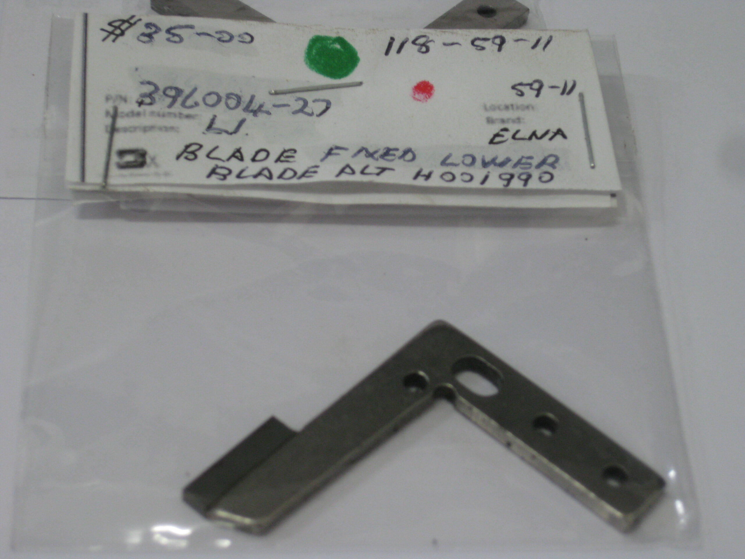 396004-27 lower fixed blade. Elna 61 overlocker sewing machine ...