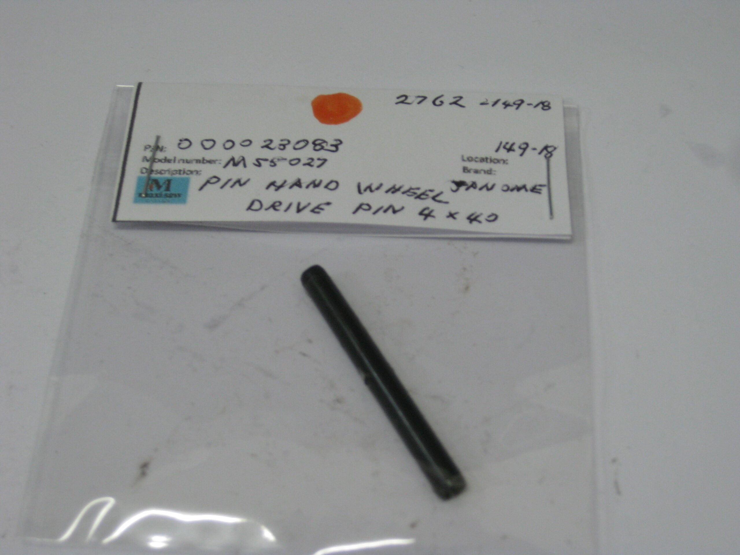 000023083 pin hand wheel drive pin 4×40. Janome MS5027 sewing machine ...